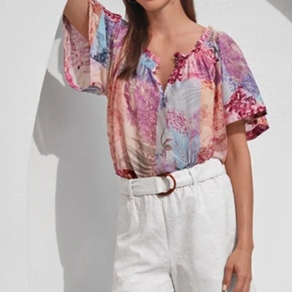 Johnny Was | Tops | Johnny Was Esme Beautiful Floral Peasant Top Size ...